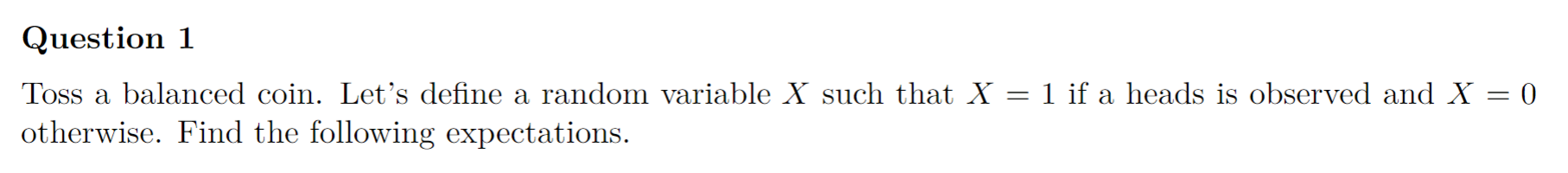 Solved Toss a balanced coin. Let's define a random variable | Chegg.com