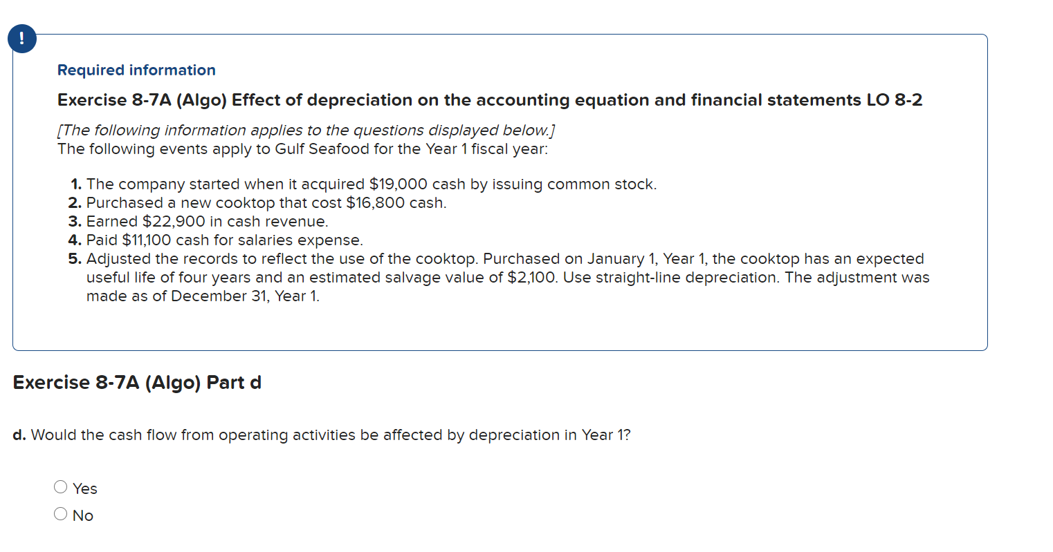 Solved ! Required information Exercise 8-7A (Algo) Effect of | Chegg.com