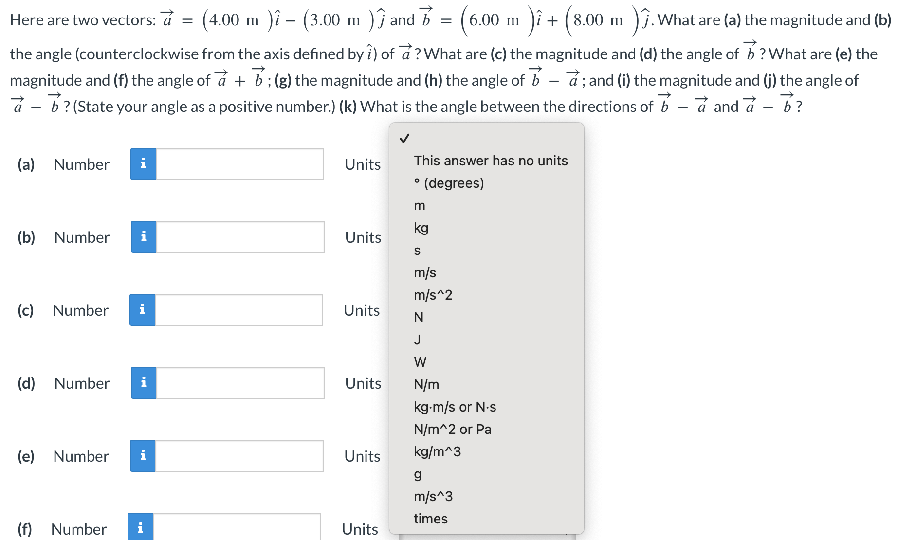 Solved Here are two vectors: | Chegg.com
