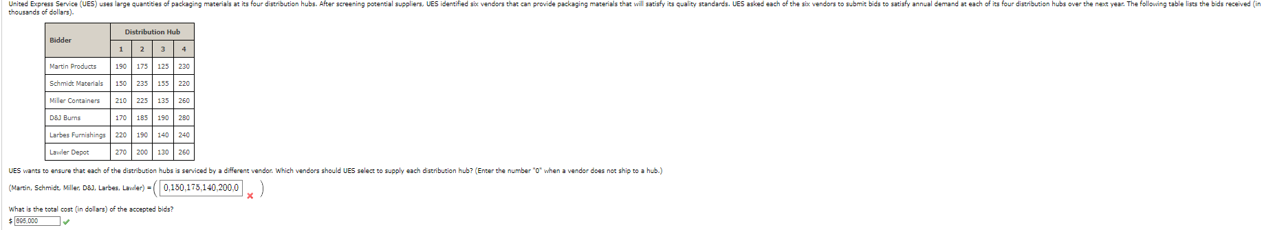 Solved United Express Service (UES) ﻿uses large quantities | Chegg.com