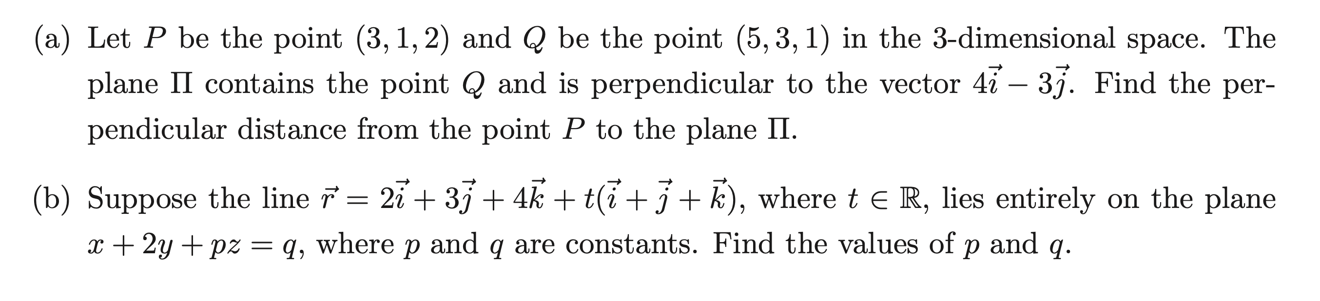 Solved (a) Let P be the point (3,1,2) and Q be the point | Chegg.com