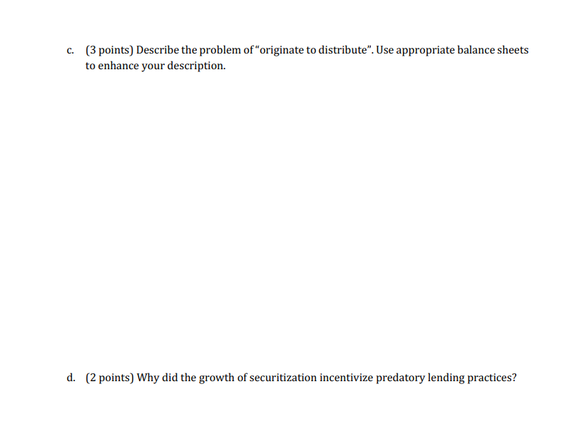 Solved (10 points) a. (2 points) Draw the balance sheet of a | Chegg.com Solved (10 points) a. (2 points) Draw the balance sheet of a | Chegg.com