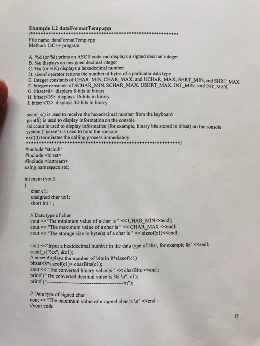 Exercise 2: Data Formats and Data Conversion | Chegg.com