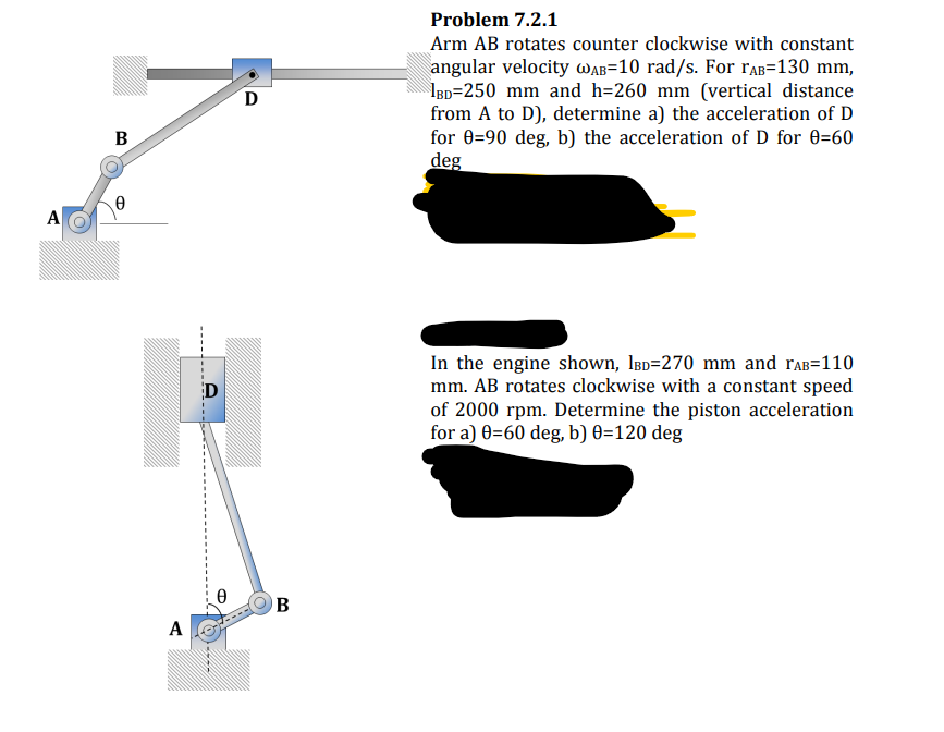 Solved Problem 7.2.1 Arm AB rotates counter clockwise with | Chegg.com