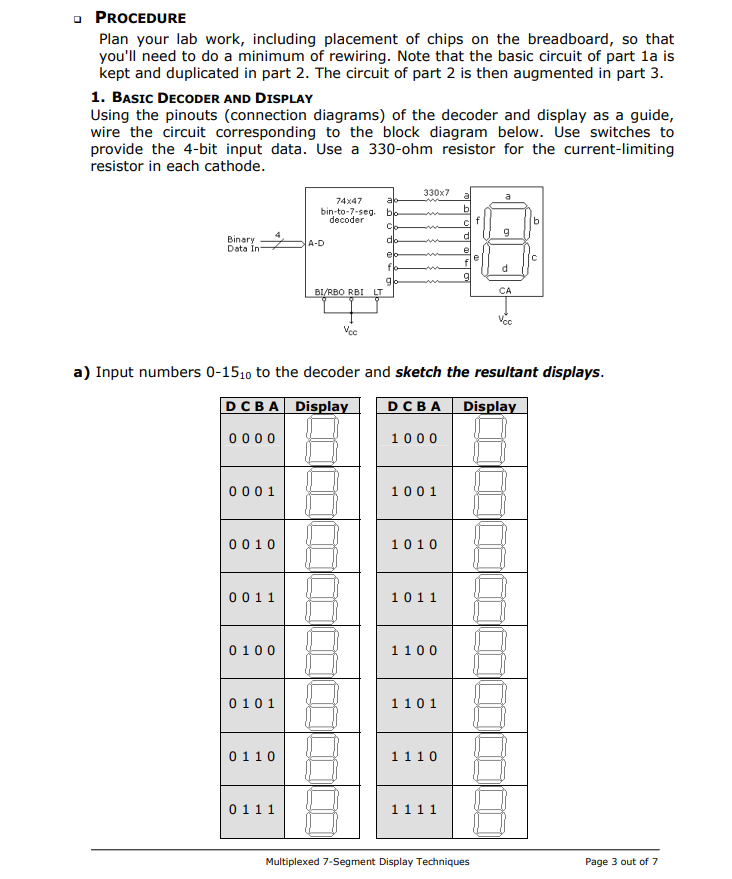 Solved • PROCEDURE Plan your lab work, including placement | Chegg.com