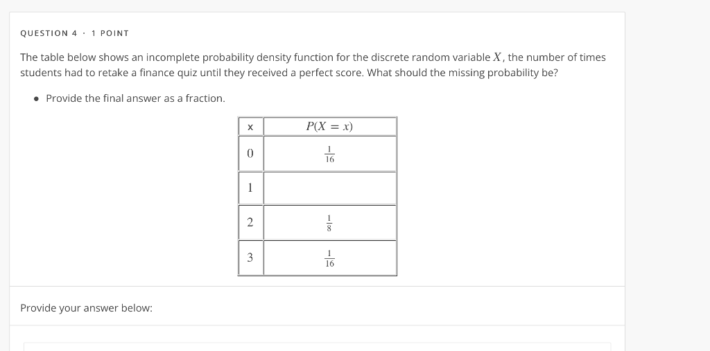 Solved The table below shows an incomplete probability | Chegg.com