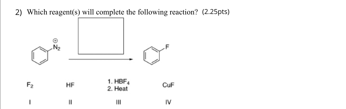 Solved 2) Which reagent(s) will complete the following | Chegg.com