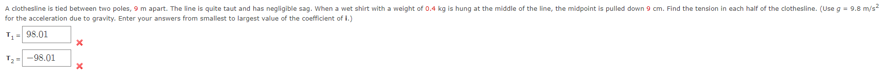 Solved for the acceleration due to gravity. Enter your | Chegg.com