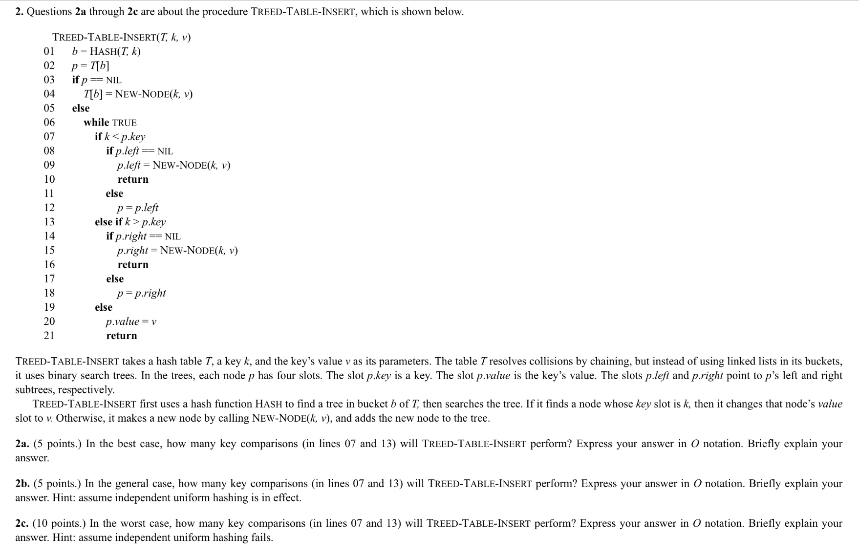 Solved 2. ﻿Questions 2a through 2c are about the procedure | Chegg.com