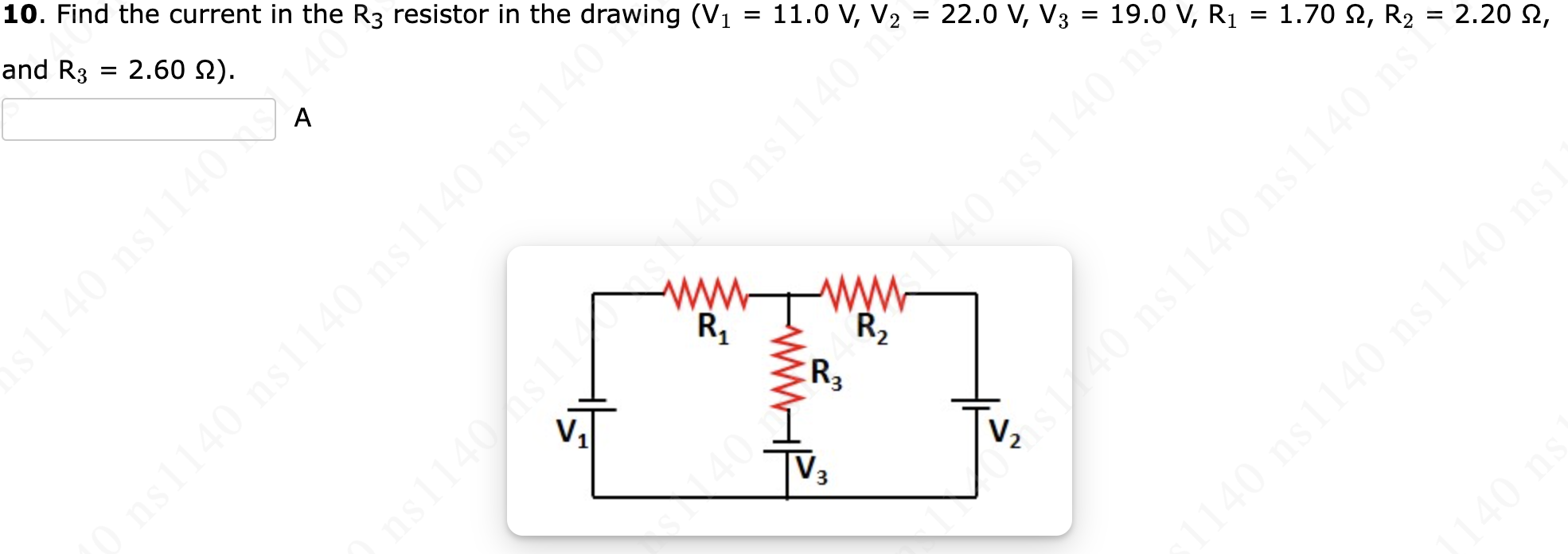 Solved 10. Find the current in the R3 resistor in the | Chegg.com