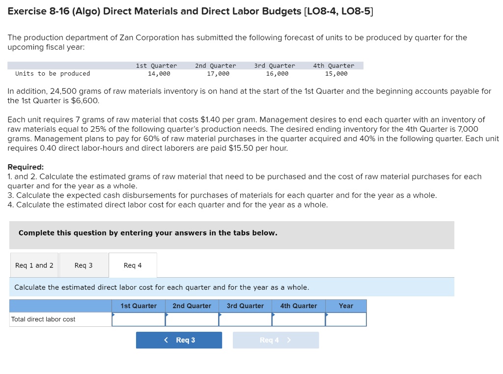 Solved Exercise 8-16 (Algo) Direct Materials and Direct | Chegg.com