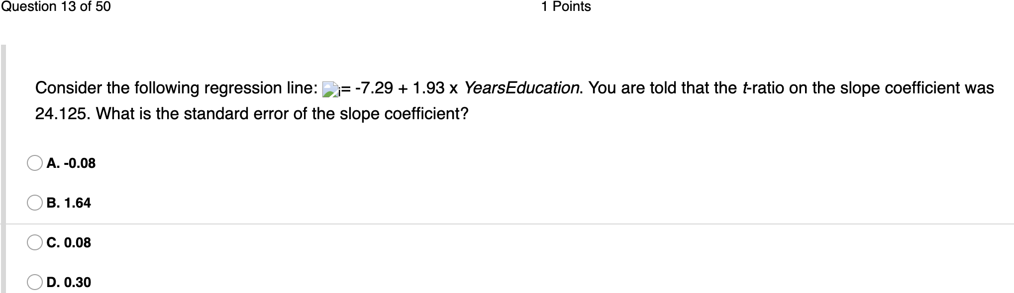 Solved Question 8 of 50 An example of a quadratic regression | Chegg.com