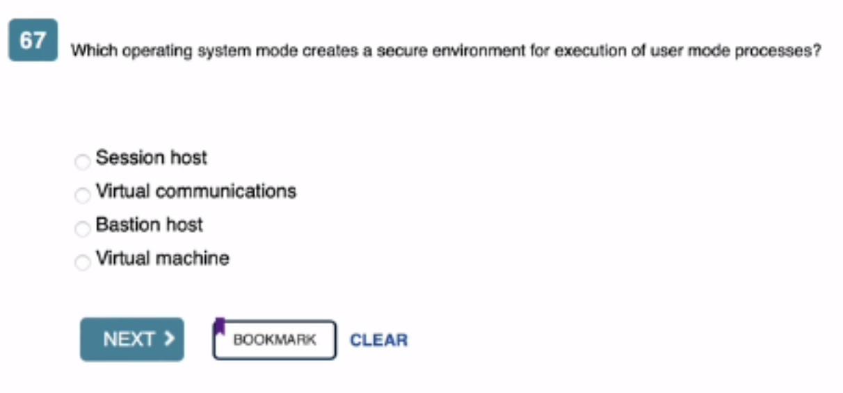 Solved Which operating system mode creates a secure | Chegg.com