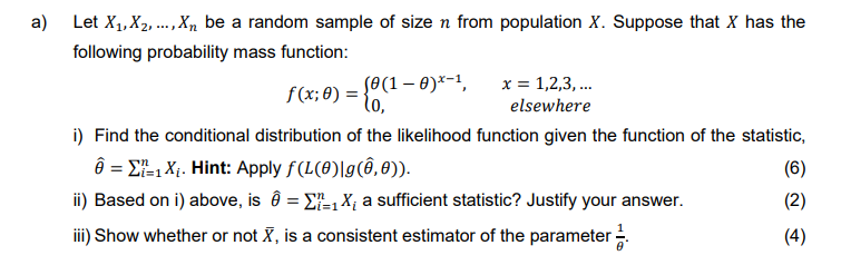 Solved Let X1,X2,…,Xn be a random sample of size n from | Chegg.com
