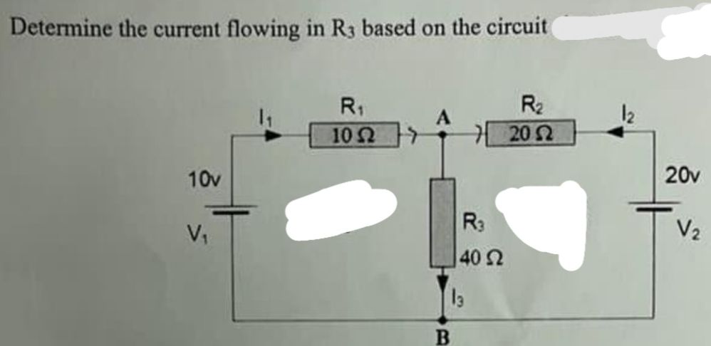 Solved Determine the current flowing in R3 based on the | Chegg.com