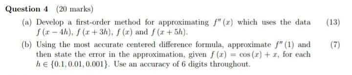 Solved (13) Question 4 (20 marks) (a) Develop a first-order | Chegg.com