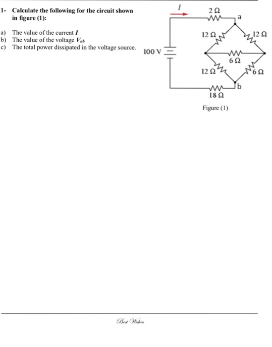 Solved 1 Calculate the following for the circuit shown 2Ω in | Chegg.com