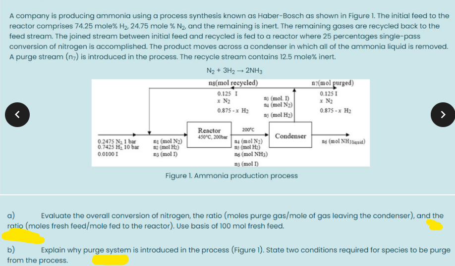 Solved Can you solve for the overall conversion of nitrogen, | Chegg.com