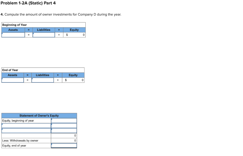 Solved Required Information Problem 1 2a Static