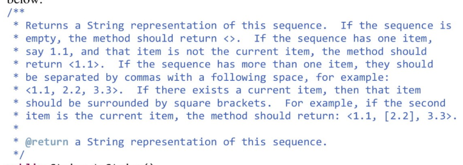 Returns a String representation of this | Chegg.com