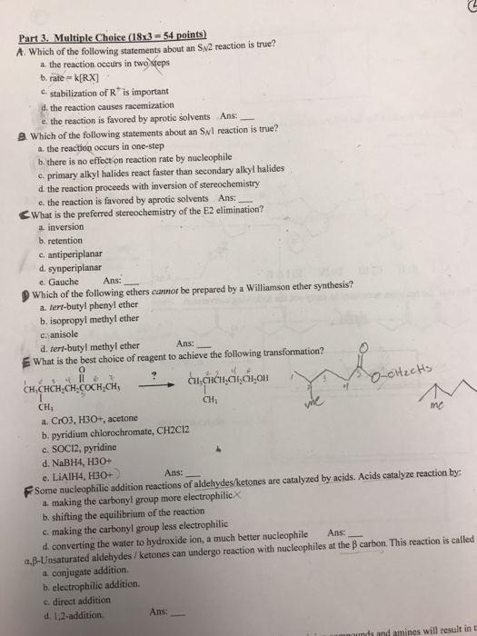 Solved Part 3 Multiple Choice 1813 54 Points A Which Of