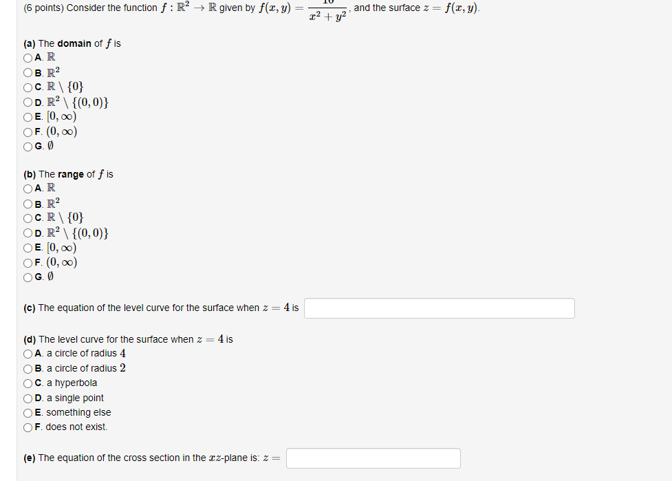 Solved (6 points) Consider the function f : R2 + R given by | Chegg.com