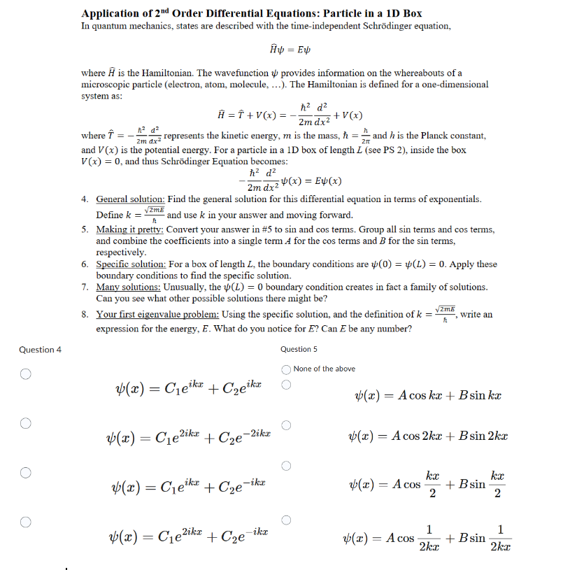 Solved Application of 2nd Order Differential Equations: | Chegg.com