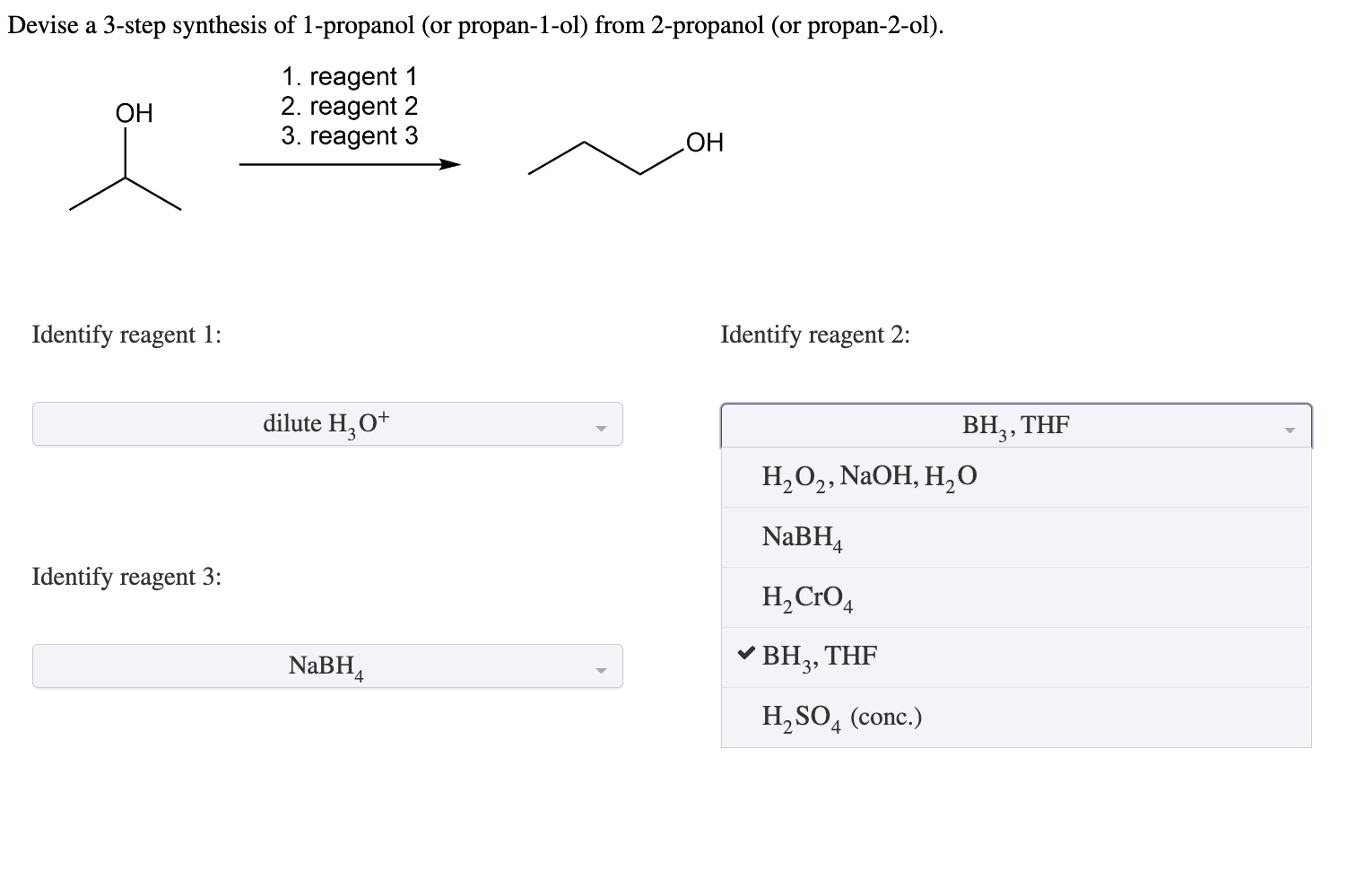 Solved Devise a 3-step synthesis of 1-propanol (or | Chegg.com