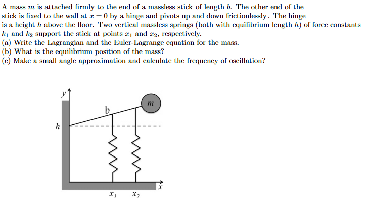 Solved Write the Lagrangian and Euler-Lagrangian equation | Chegg.com