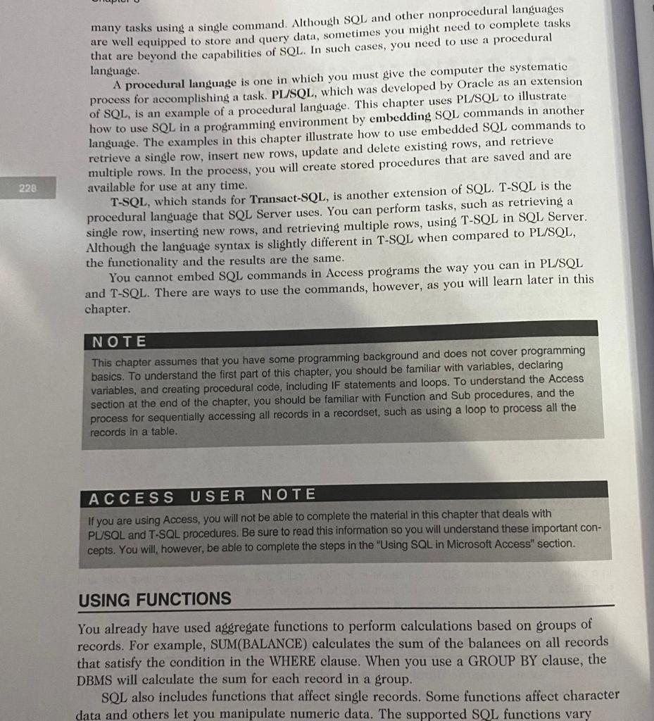 Solved Use SQL and TAL Distributors database to complete the | Chegg.com