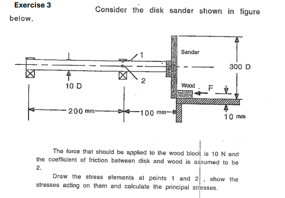 Solved Exercise 3Consider the disk sander shown in figure | Chegg.com