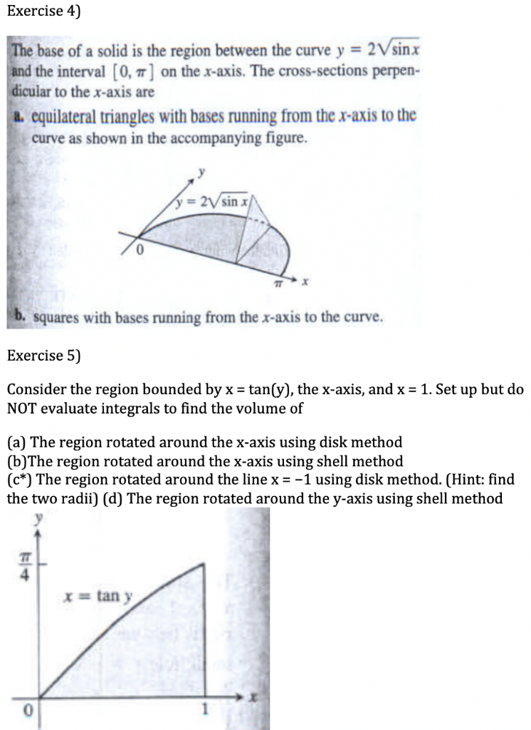 Solved Exercise 4 base of a solid is the region between the | Chegg.com