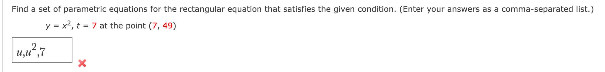Solved Find a set of parametric equations for the | Chegg.com
