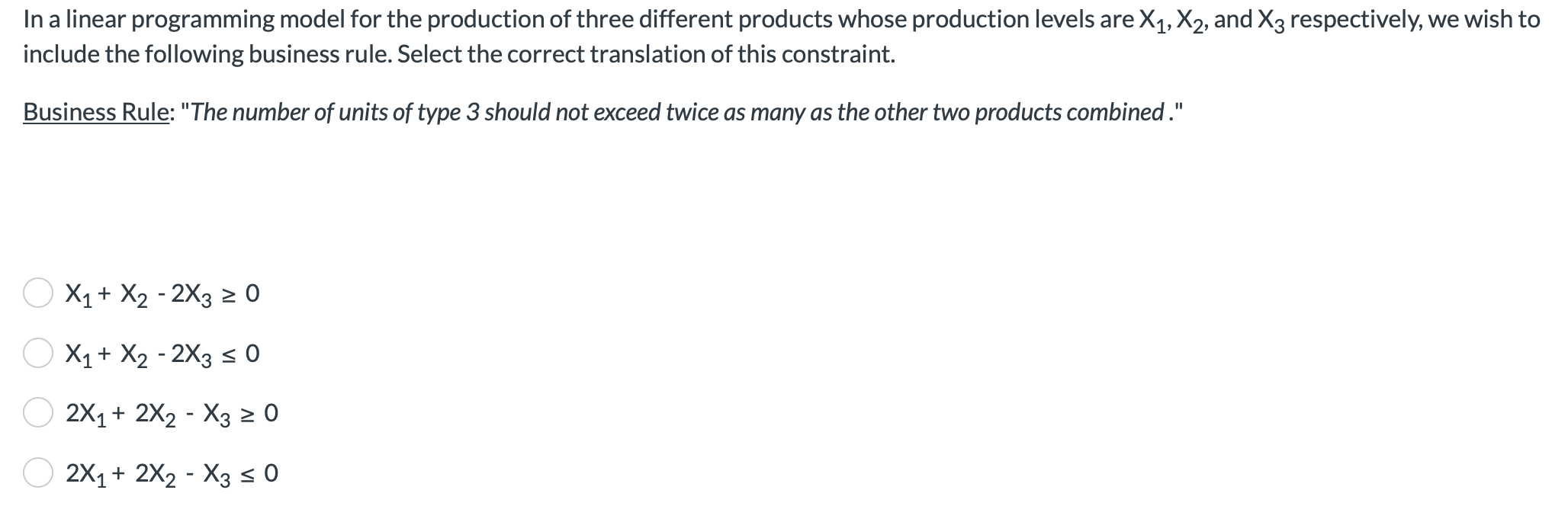 Solved In a linear programming model for the production of | Chegg.com