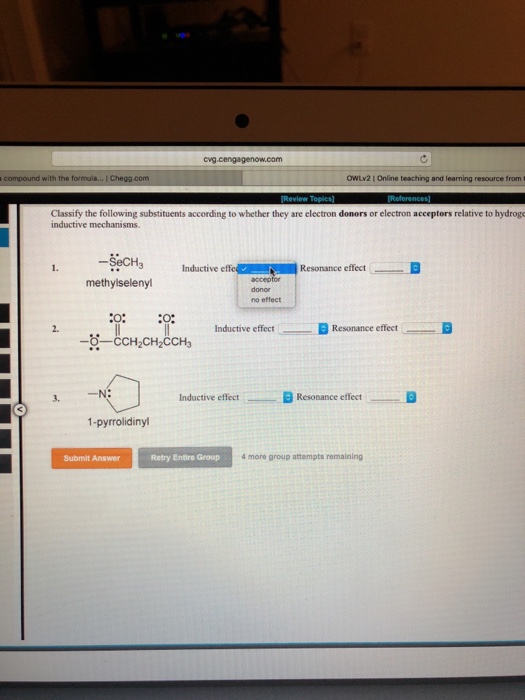 Solved Classify the following substituents according to | Chegg.com