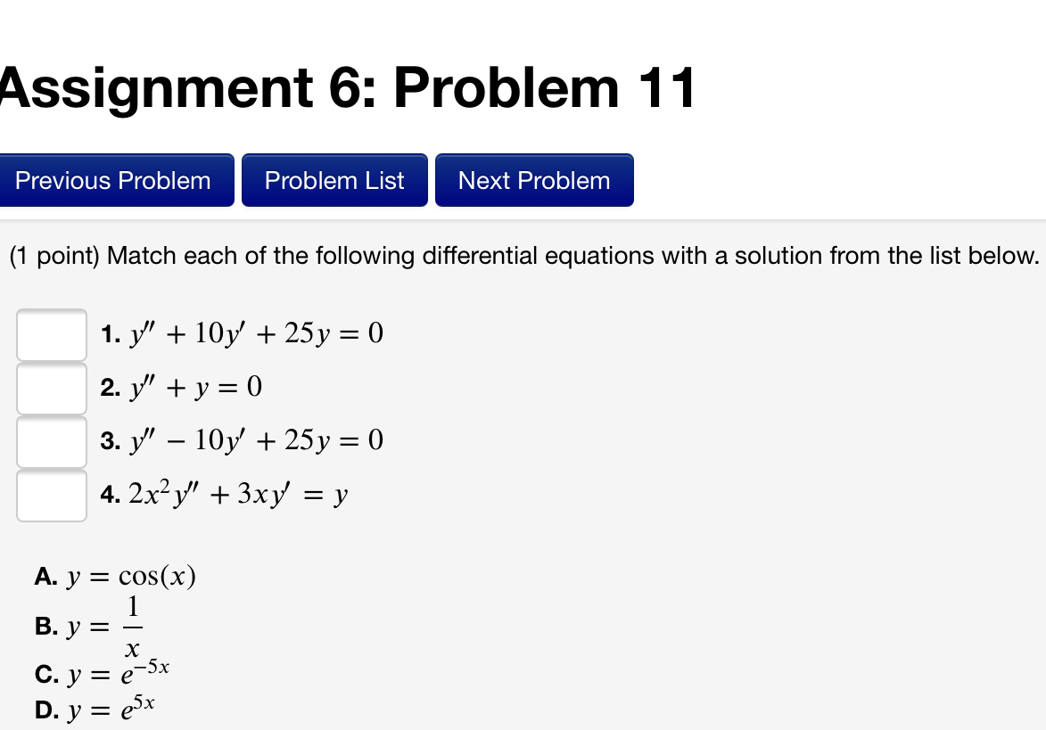 Solved Assignment 6: Problem 11 Previous Problem Problem | Chegg.com