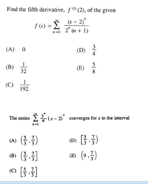 Solved Find the fifth derivative, f (2), of the given 21) | Chegg.com