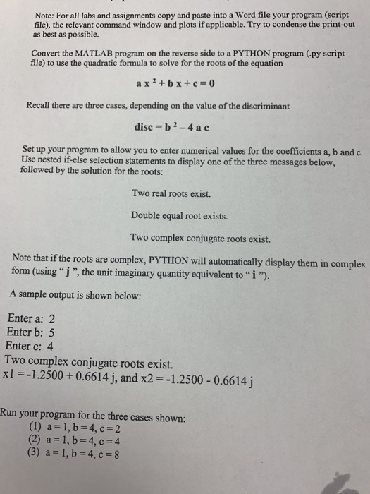Solved Note: For all labs and assignments copy and paste | Chegg.com