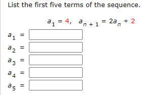Solved List the first five terms of the sequence. | Chegg.com