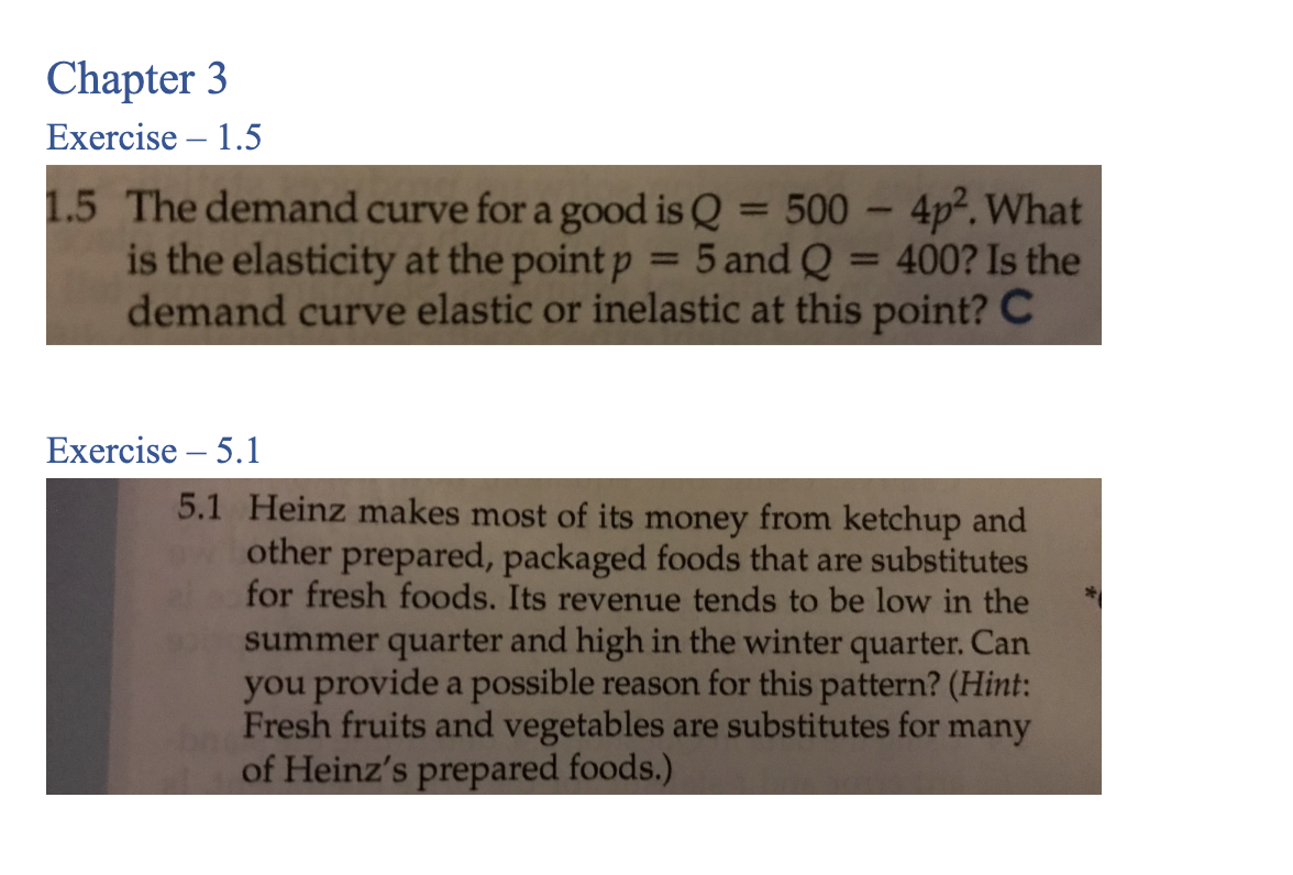 Solved .5 The demand curve for a good is Q=500−4p2. What is | Chegg.com