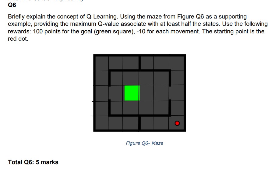Solved Briefly explain the concept of Q-Learning. Using the | Chegg.com