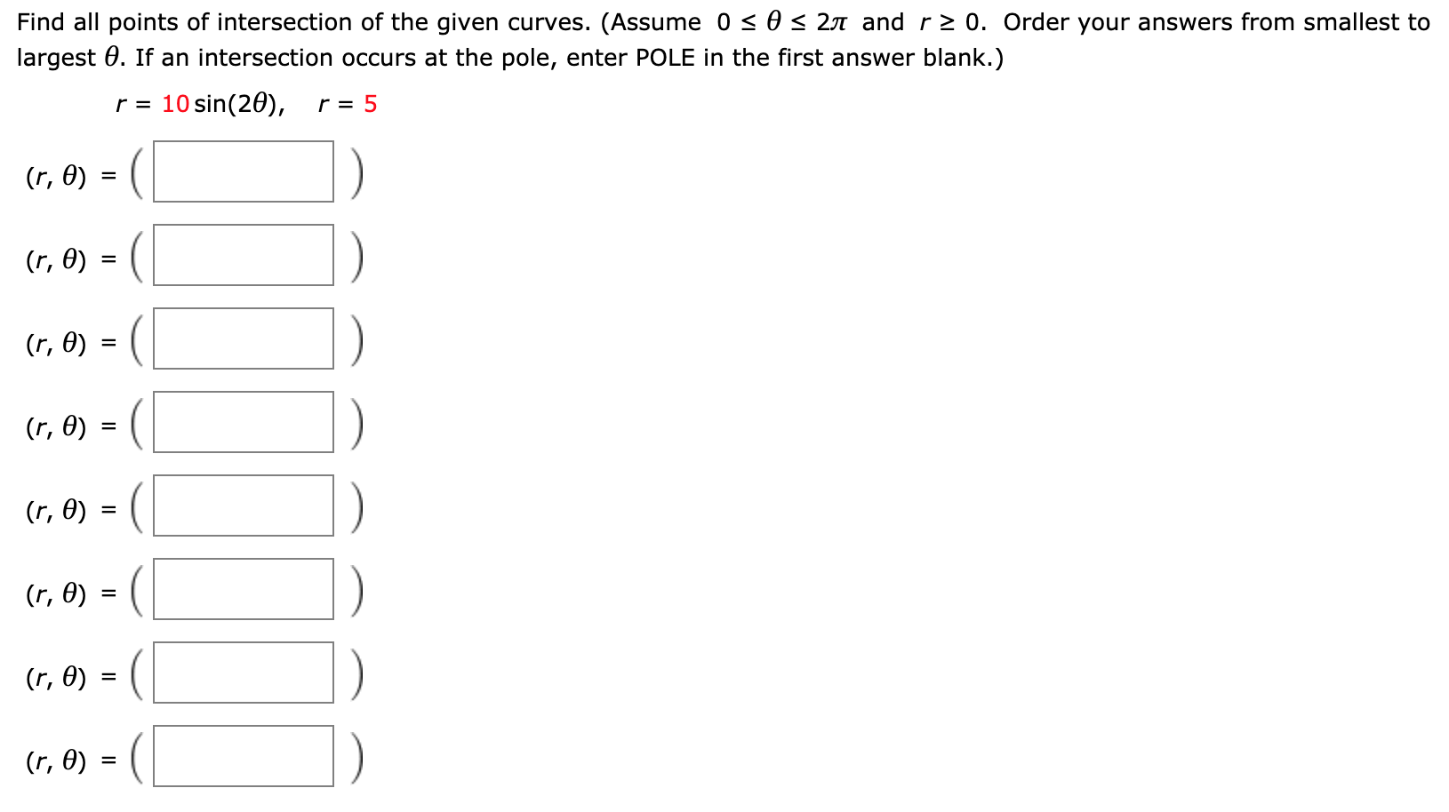 Solved Find all points of intersection of the given curves. | Chegg.com