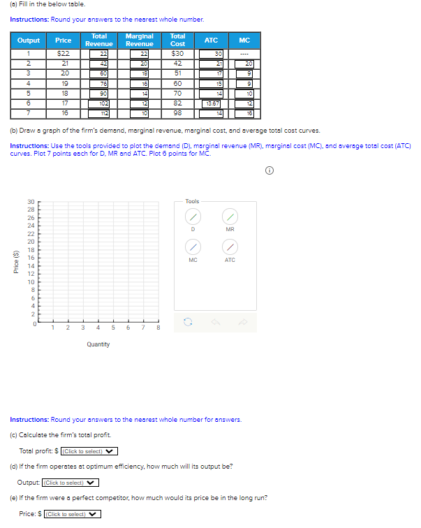 Solved (a) Fill in the below table. Instructions: Round your | Chegg.com