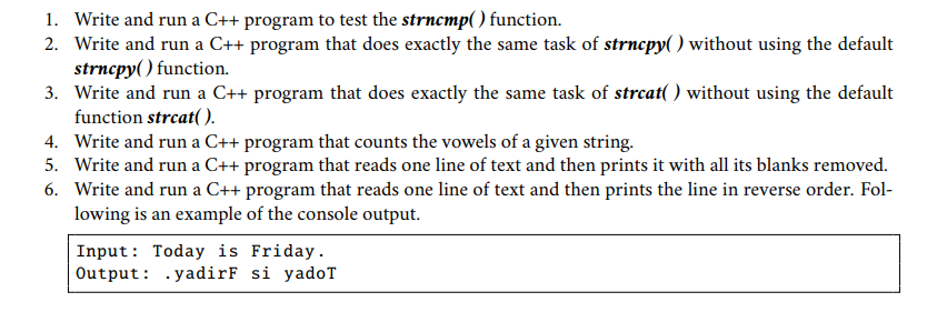 Solved 1. Write and run a C++ program to test the strncmp() | Chegg.com