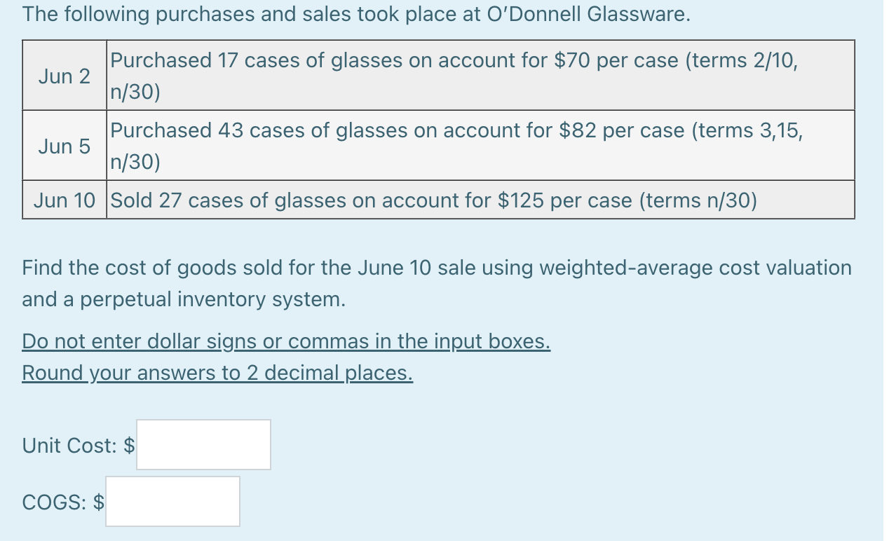 Solved The following purchases and sales took place at | Chegg.com