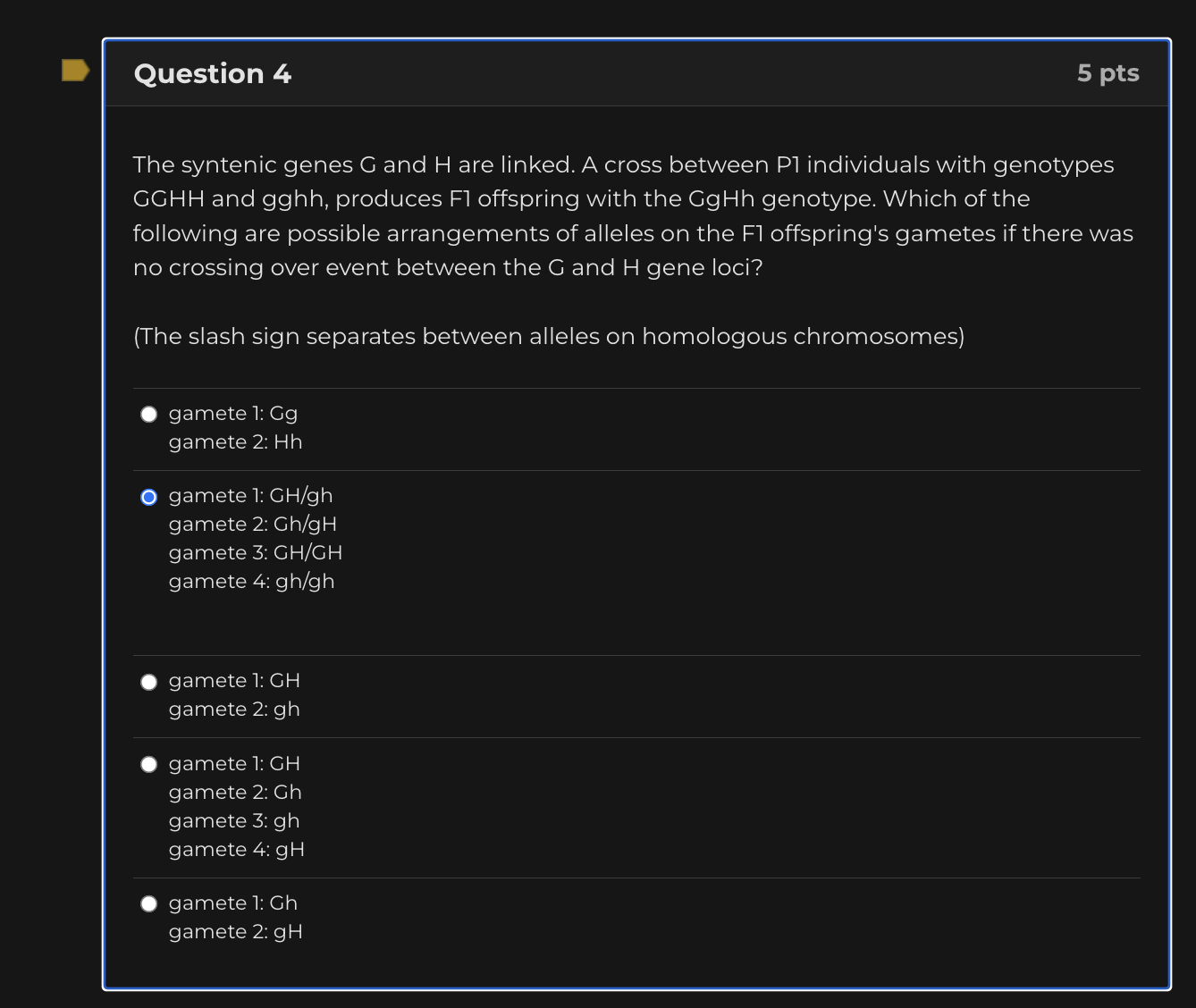 Solved The syntenic genes G and H are linked. A cross | Chegg.com