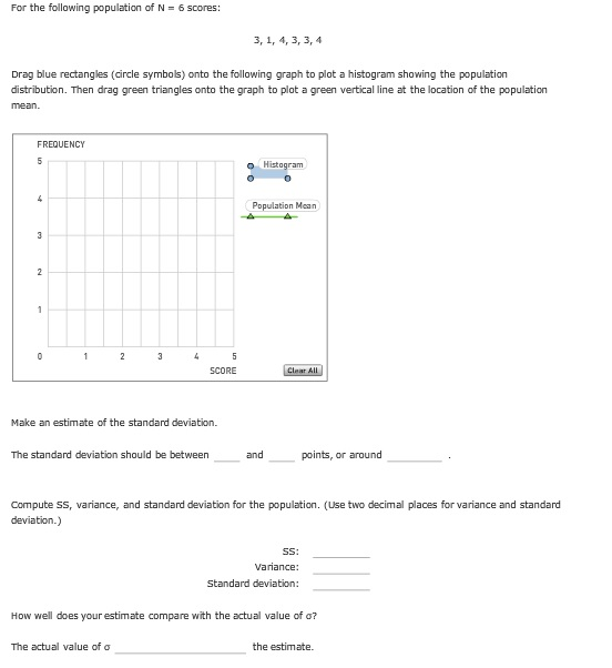 Solved For the following population of N-6 3, 1, 4, 3, 3,4 | Chegg.com