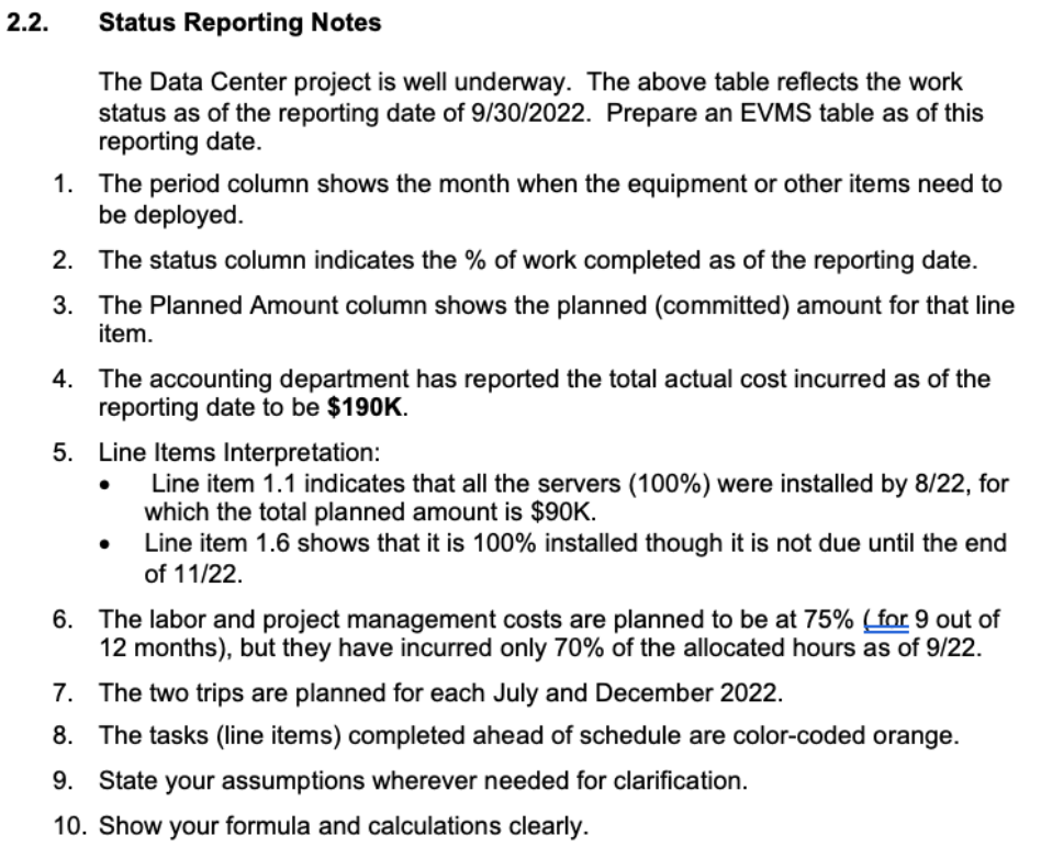 2.1. Data Center Data Work began on 01/01/22. The | Chegg.com