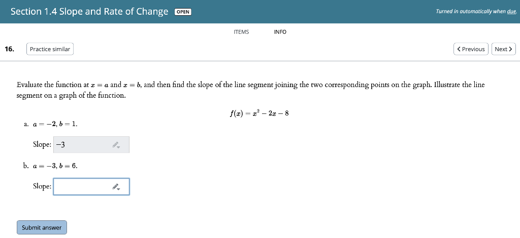 Solved Section 1.4 Slope and Rate of Change - Edfinity: | Chegg.com