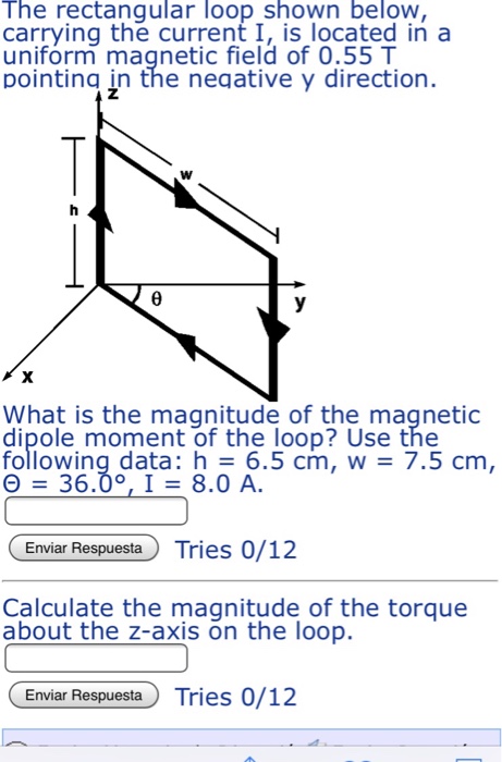 Solved The rectangular loop shown below carrying the current | Chegg.com